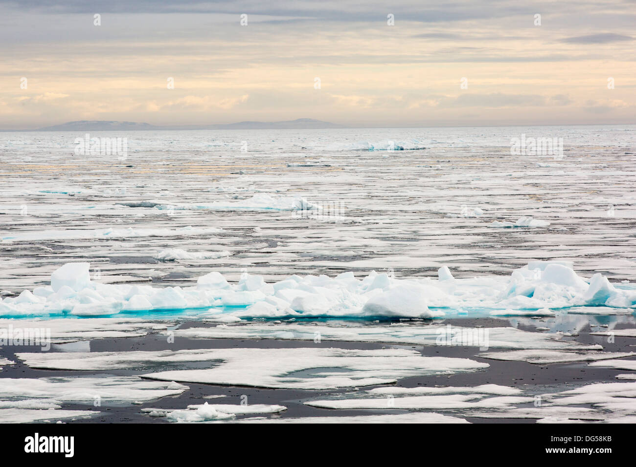 Rotten sea ice at over 80 degrees North off the north coast of Svalbard ...