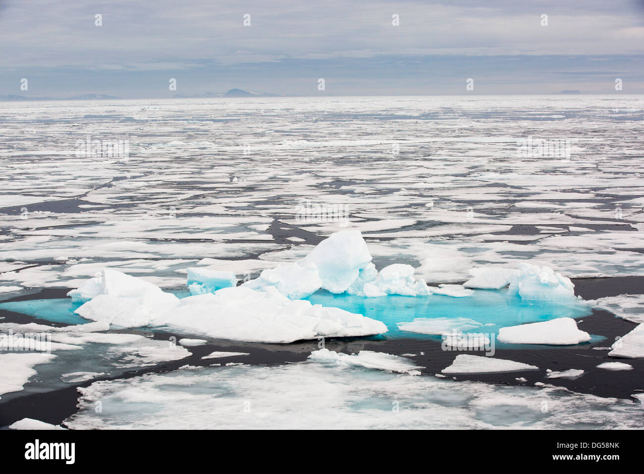 Rotten sea ice at over 80 degrees North off the north coast of Svalbard ...