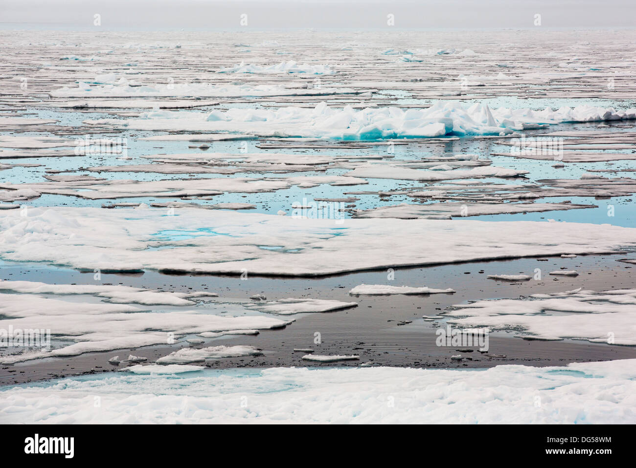 Rotten sea ice at over 80 degrees North off the north coast of Svalbard ...