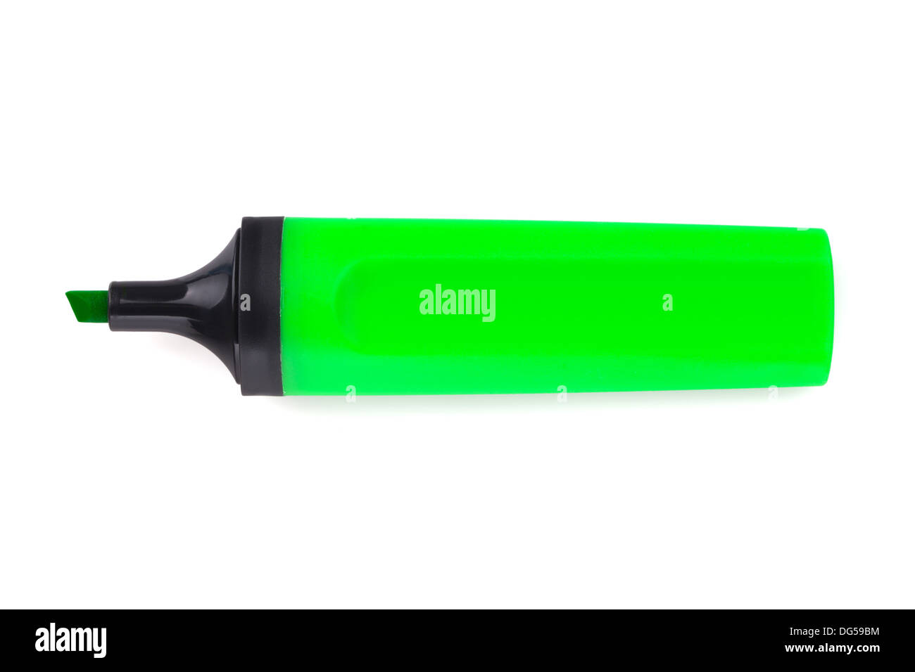 Green highlighter. Isolated on white background Stock Photo - Alamy