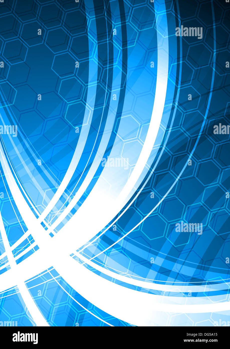 Blue technical background with abstract waves - eps 10 Stock Photo - Alamy