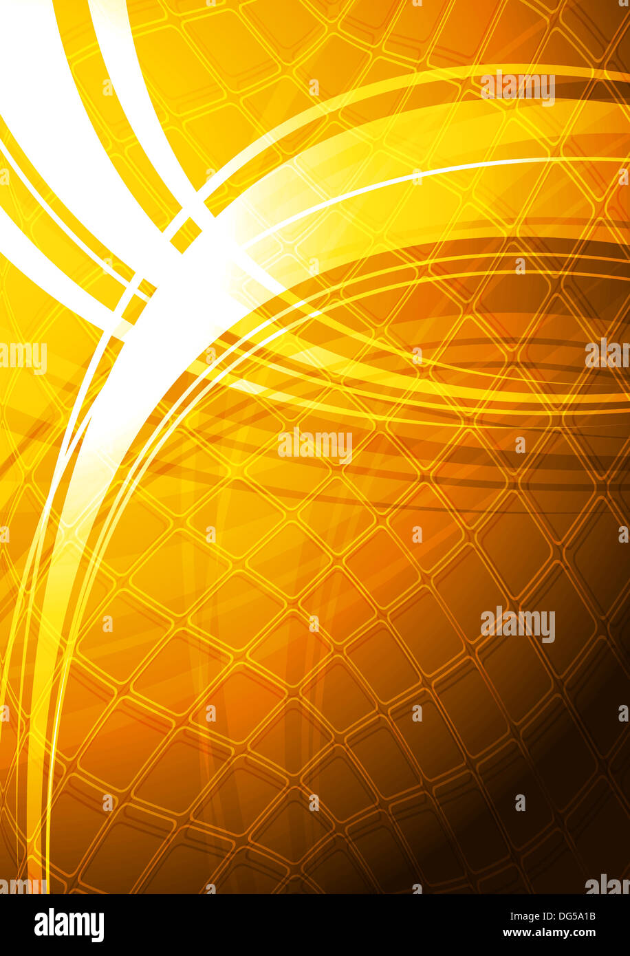 Orange technical background with abstract waves - eps 10 Stock Photo ...