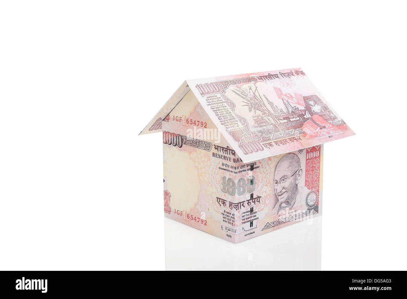 House made of 1000 Rupee Indian Currency Stock Photo - Alamy