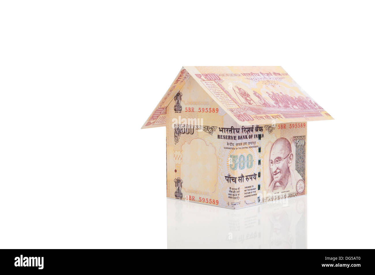 House made of 500 Rupee Indian Currency Stock Photo - Alamy