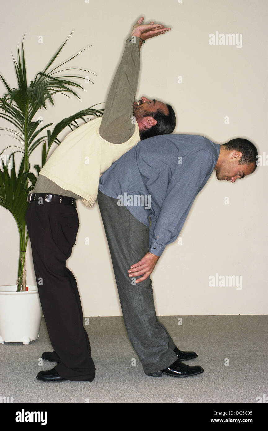 Caucasian profile helping job hi-res stock photography and images - Alamy