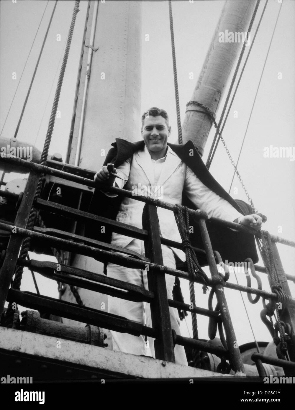 Actor Richard Arlen, Publicity Portrait on Ship, 1932 Stock Photo ...
