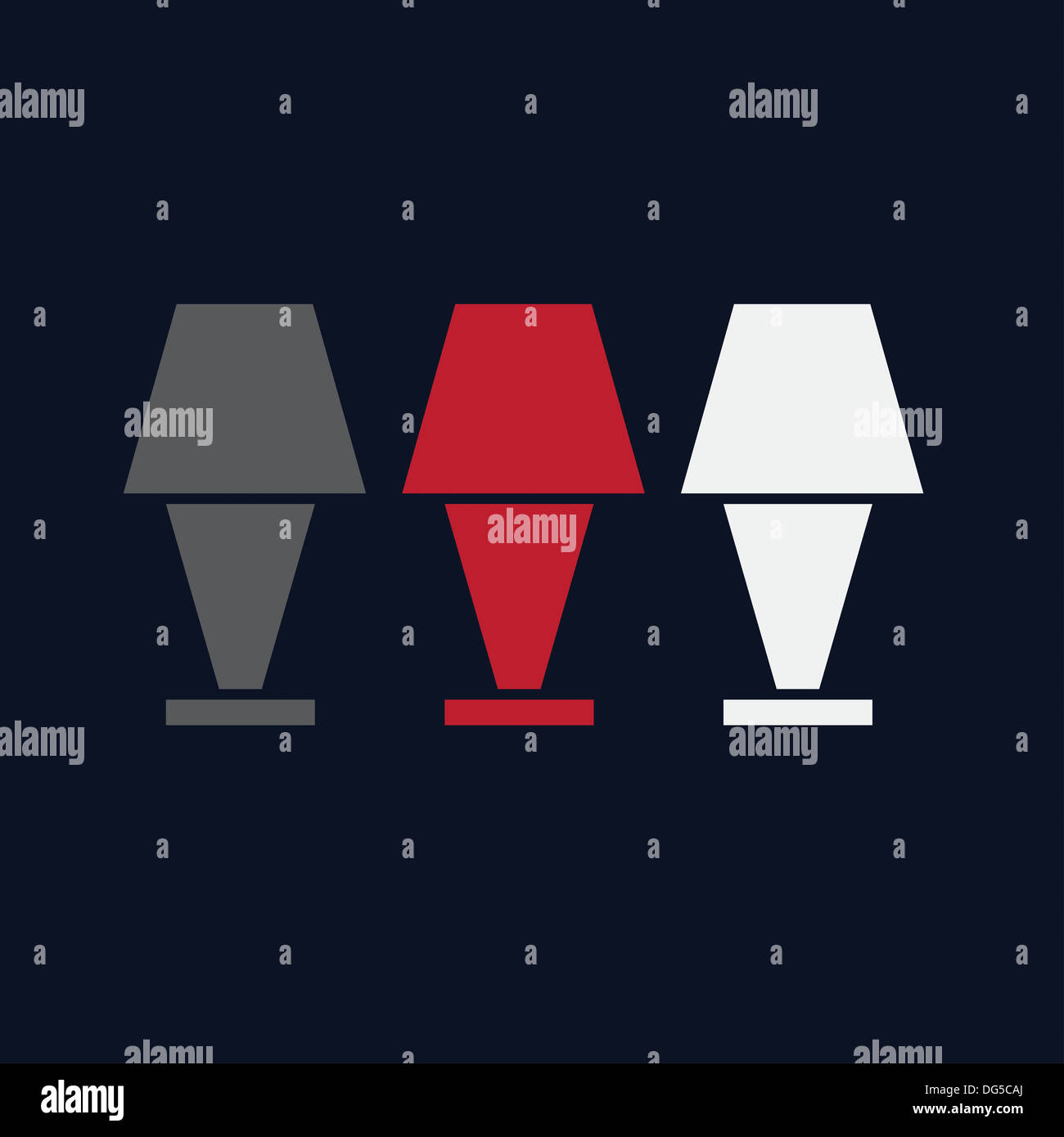 Three different color lamps, vector graphic image Stock Photo - Alamy