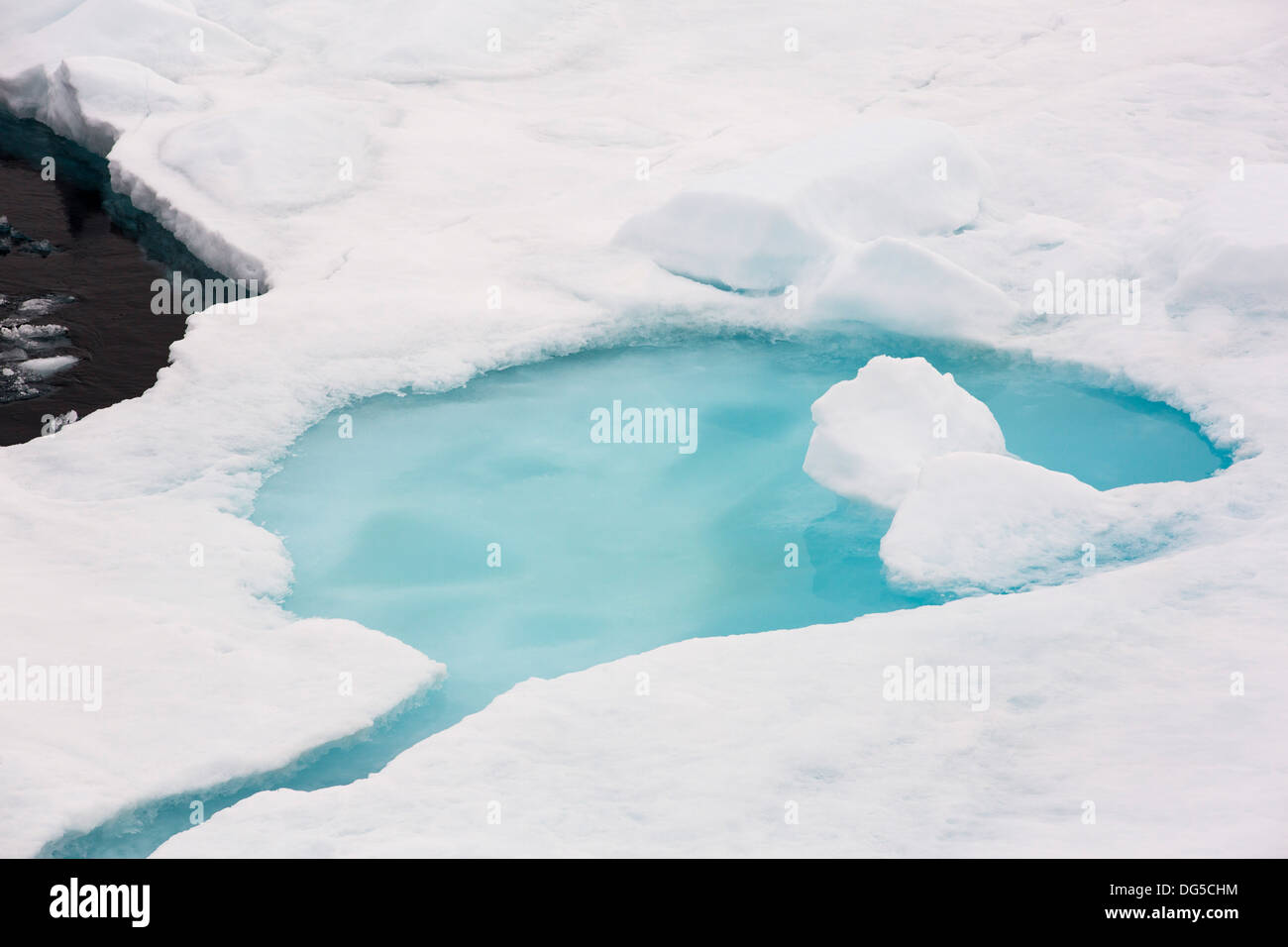 Rotten sea ice at over 80 degrees North off the north coast of Svalbard ...