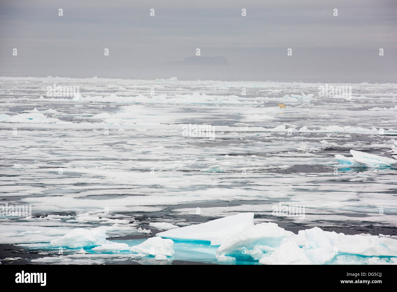 Rotten sea ice at over 80 degrees North off the north coast of Svalbard ...
