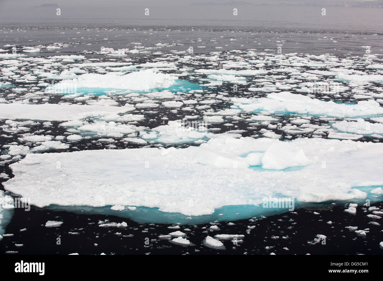 Rotten sea ice at over 80 degrees North off the north coast of Svalbard ...