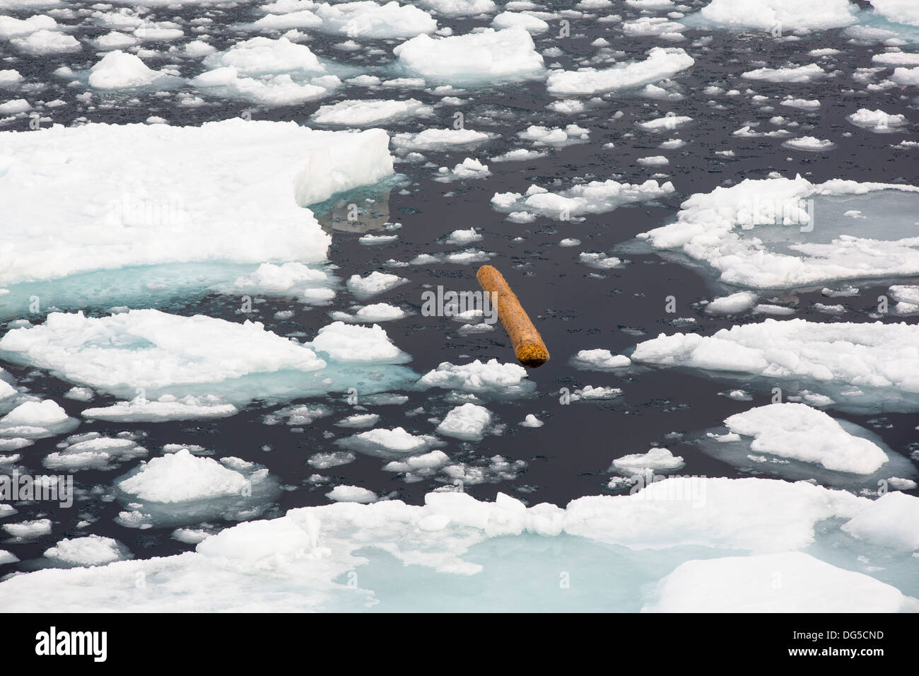 Rotten sea ice at over 80 degrees North off the north coast of Svalbard ...