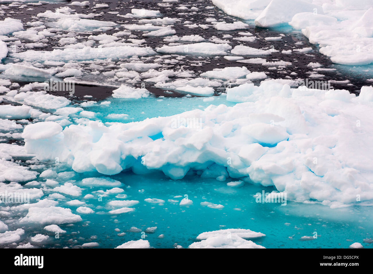 Rotten sea ice at over 80 degrees North off the north coast of Svalbard ...
