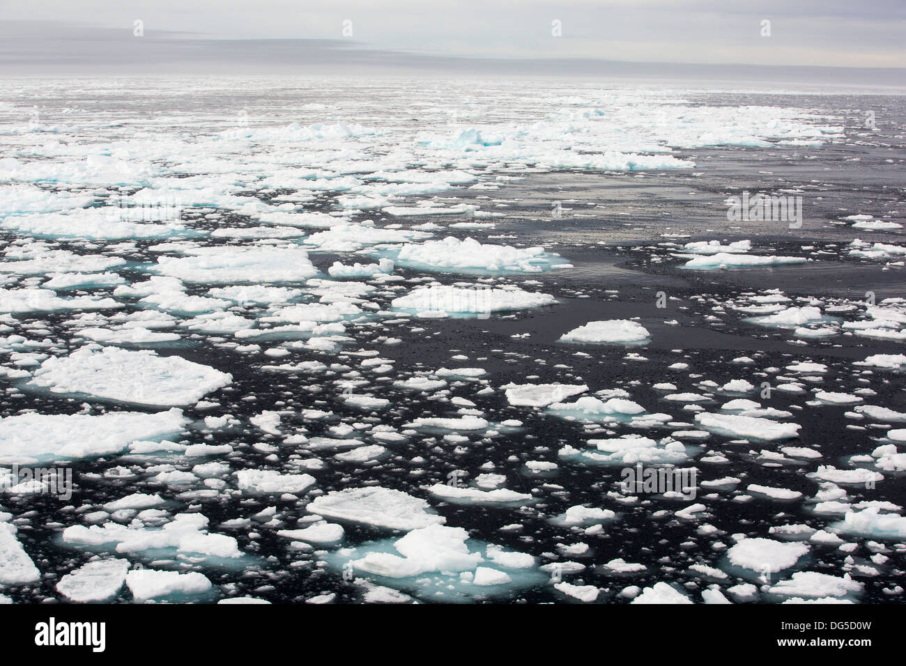 Rotten sea ice at over 80 degrees North off the north coast of Svalbard ...