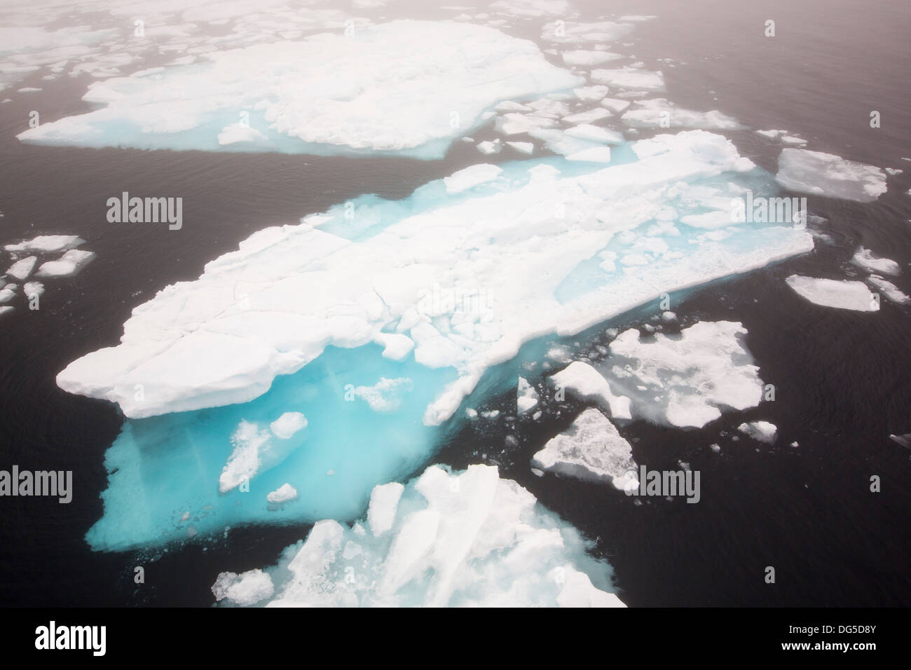 Rotten sea ice at over 80 degrees North off the north coast of Svalbard ...