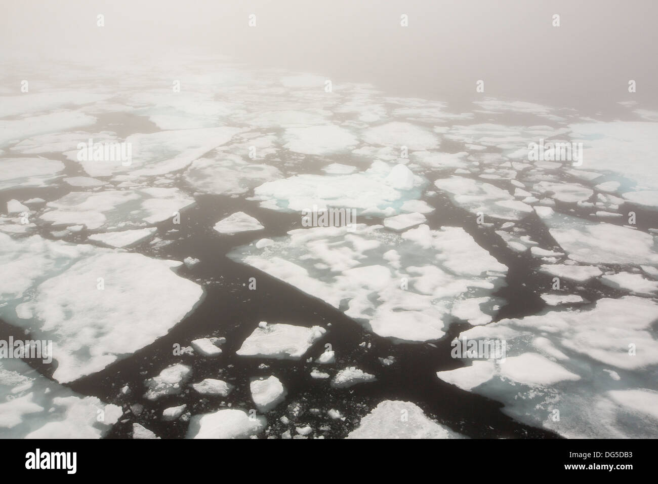 Rotten sea ice at over 80 degrees North off the north coast of Svalbard ...