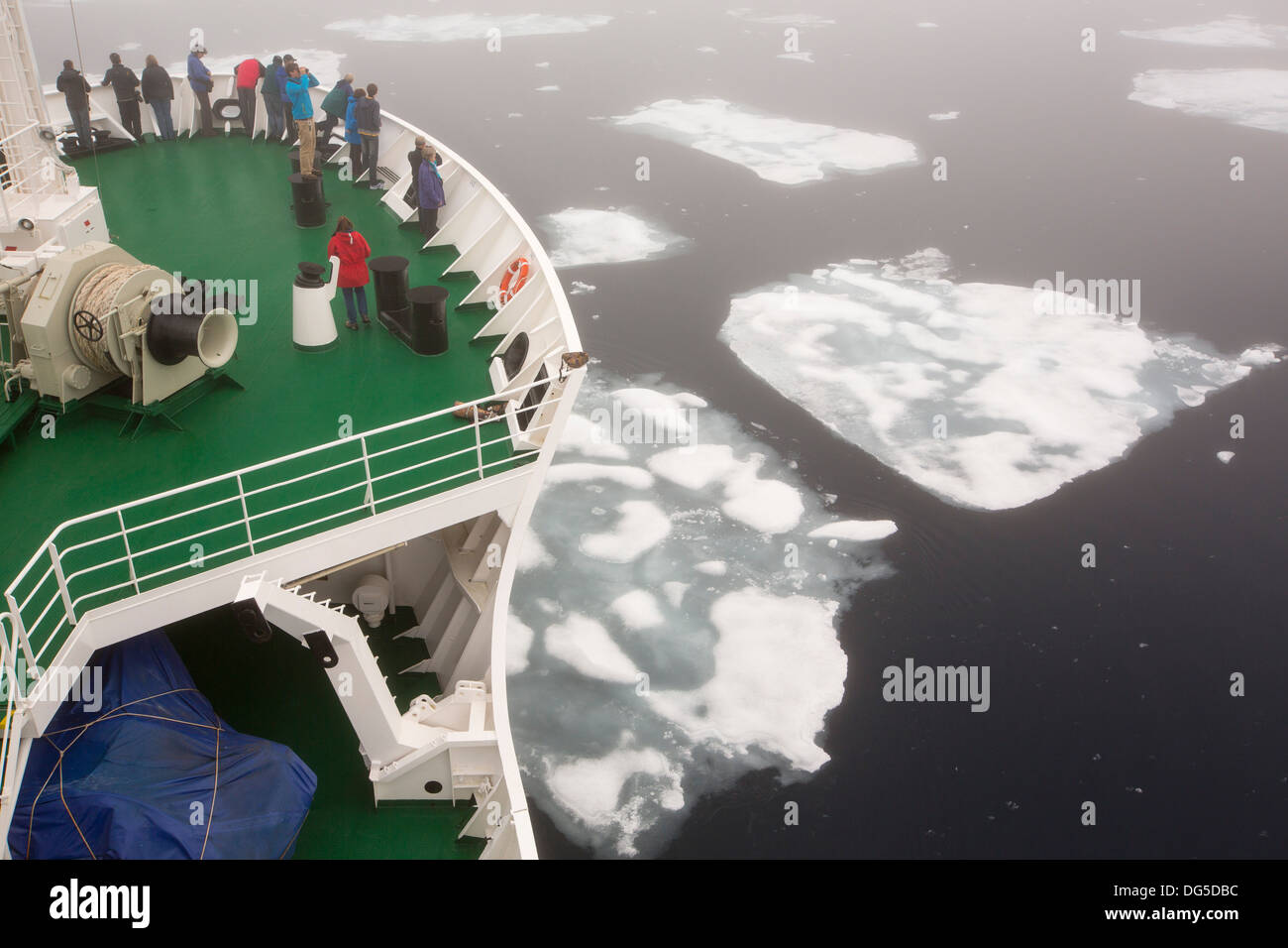 Rotten sea ice at over 80 degrees North off the north coast of Svalbard ...