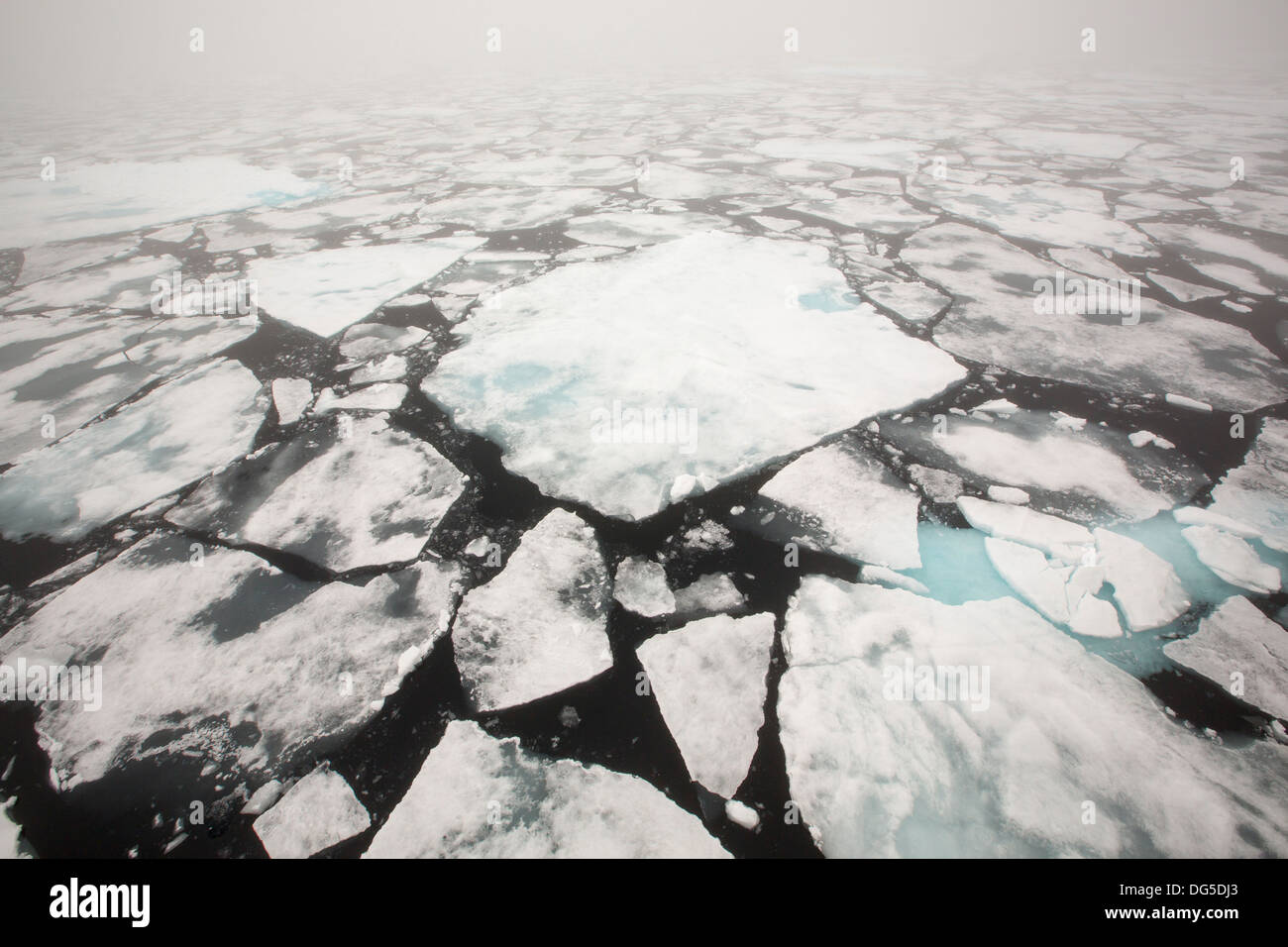 Rotten sea ice at over 80 degrees North off the north coast of Svalbard ...