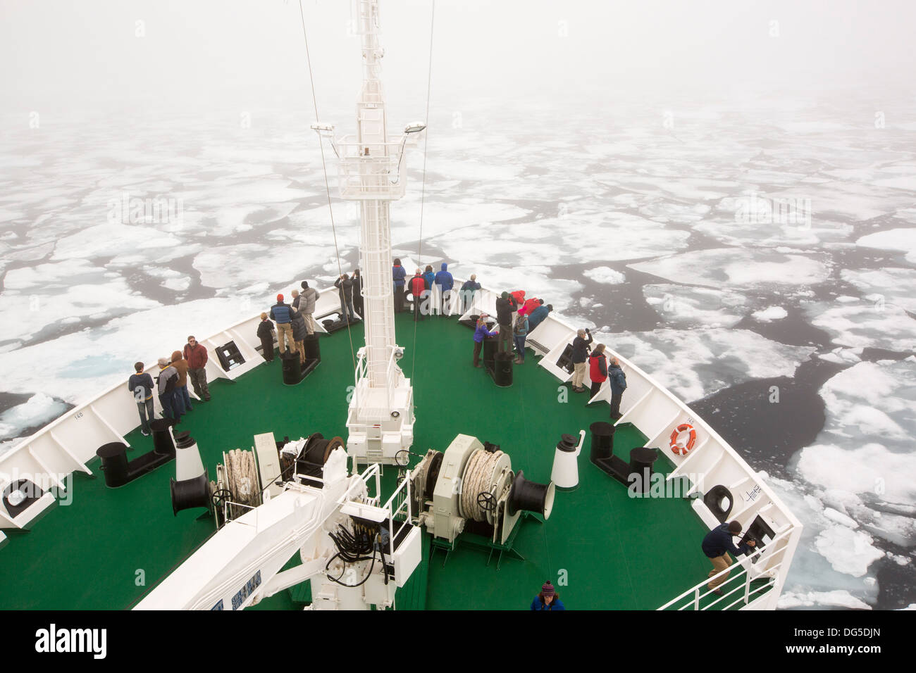 Rotten sea ice at over 80 degrees North off the north coast of Svalbard ...