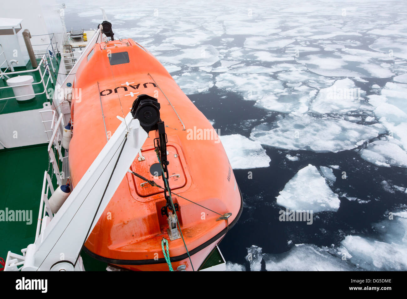 Rotten sea ice at over 80 degrees North off the north coast of Svalbard ...