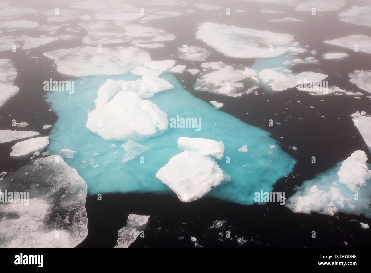 Rotten sea ice at over 80 degrees North off the north coast of Svalbard ...