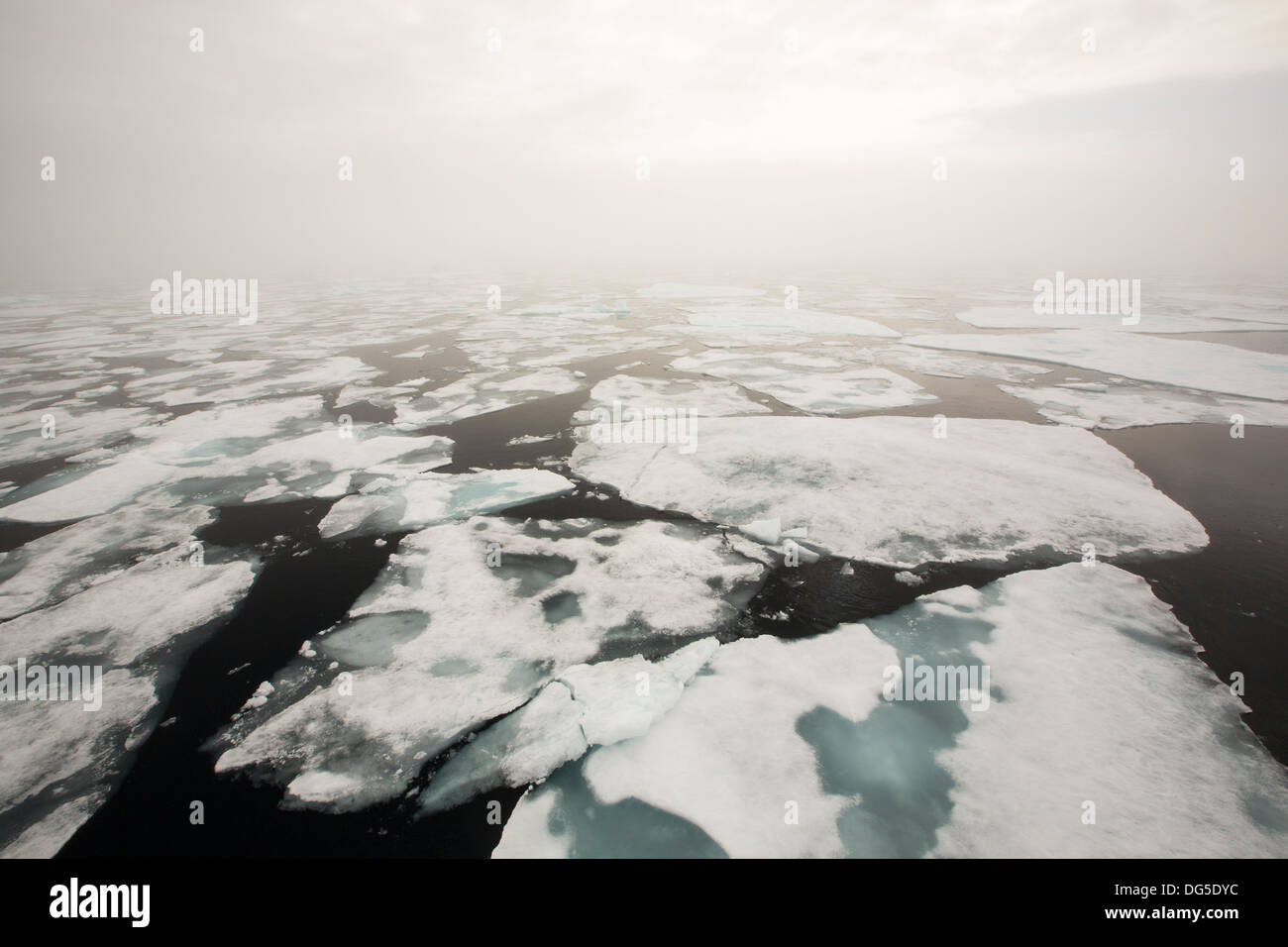 Rotten sea ice at over 80 degrees North off the north coast of Svalbard ...