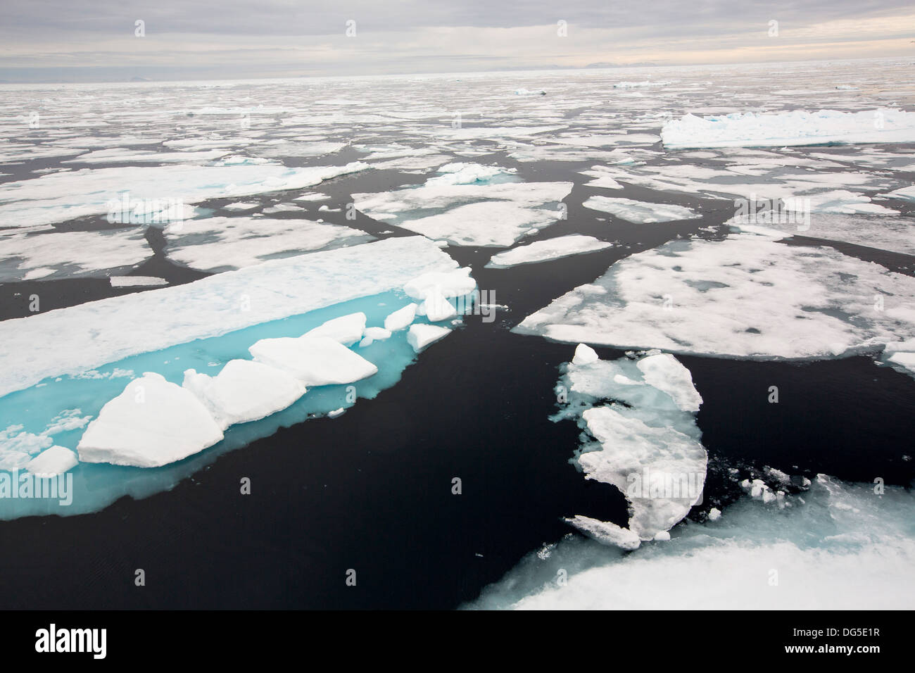 Rotten sea ice at over 80 degrees North off the north coast of Svalbard ...