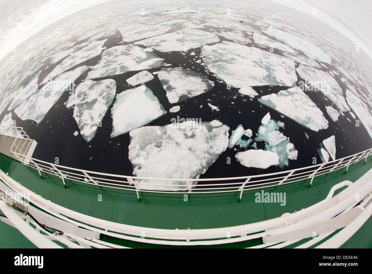 Rotten sea ice at over 80 degrees North off the north coast of Svalbard ...
