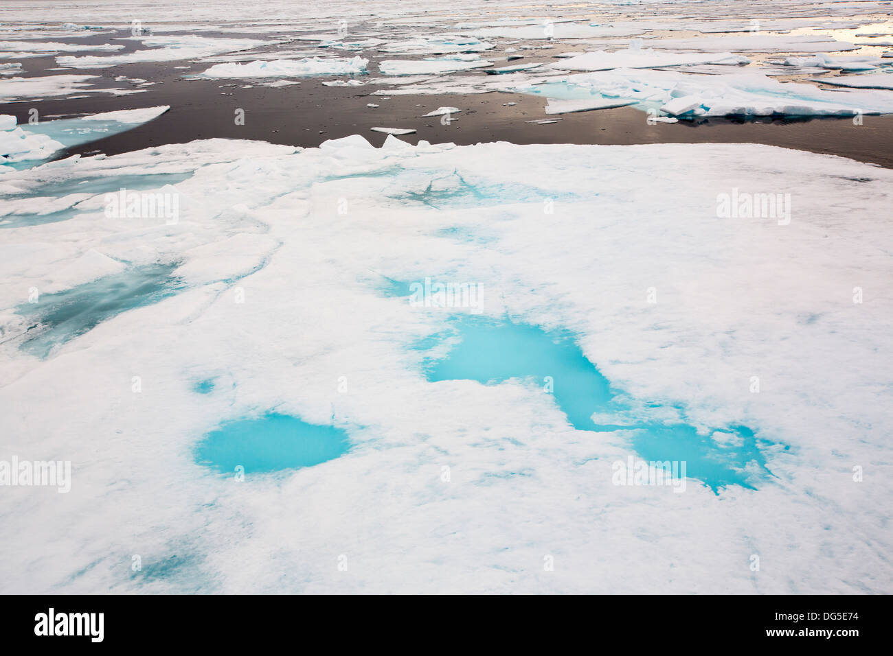 Rotten sea ice at over 80 degrees North off the north coast of Svalbard ...
