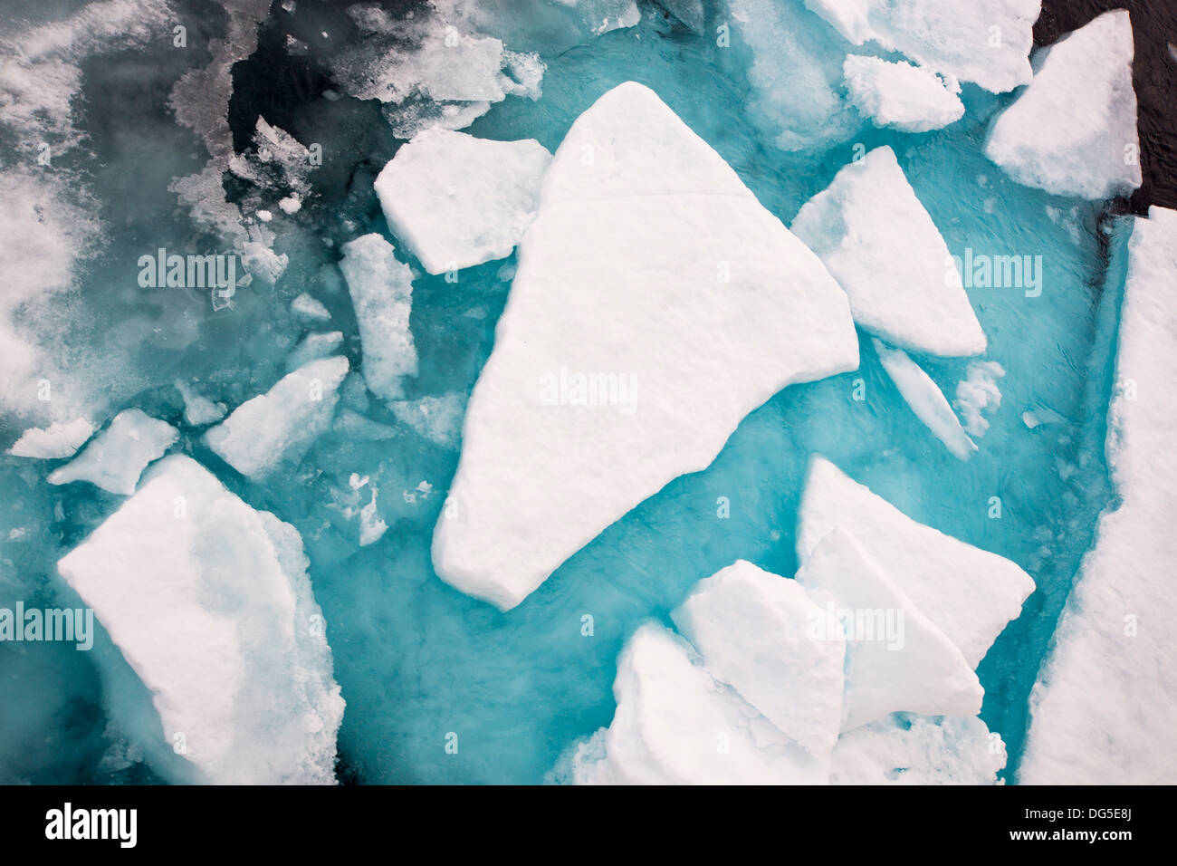 Rotten sea ice at over 80 degrees North off the north coast of Svalbard ...