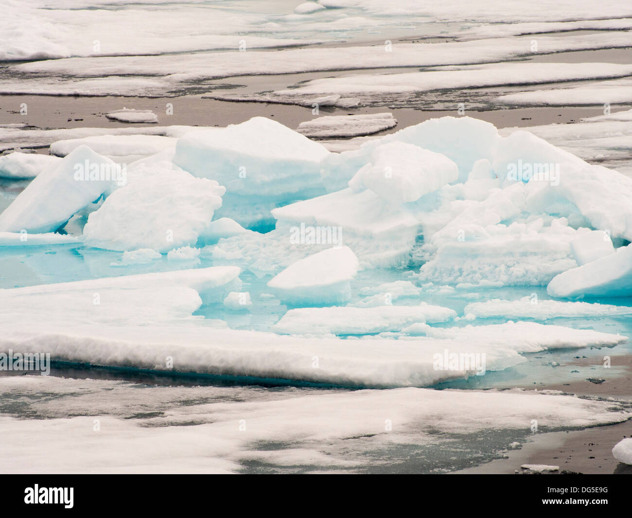 Rotten sea ice at over 80 degrees North off the north coast of Svalbard ...