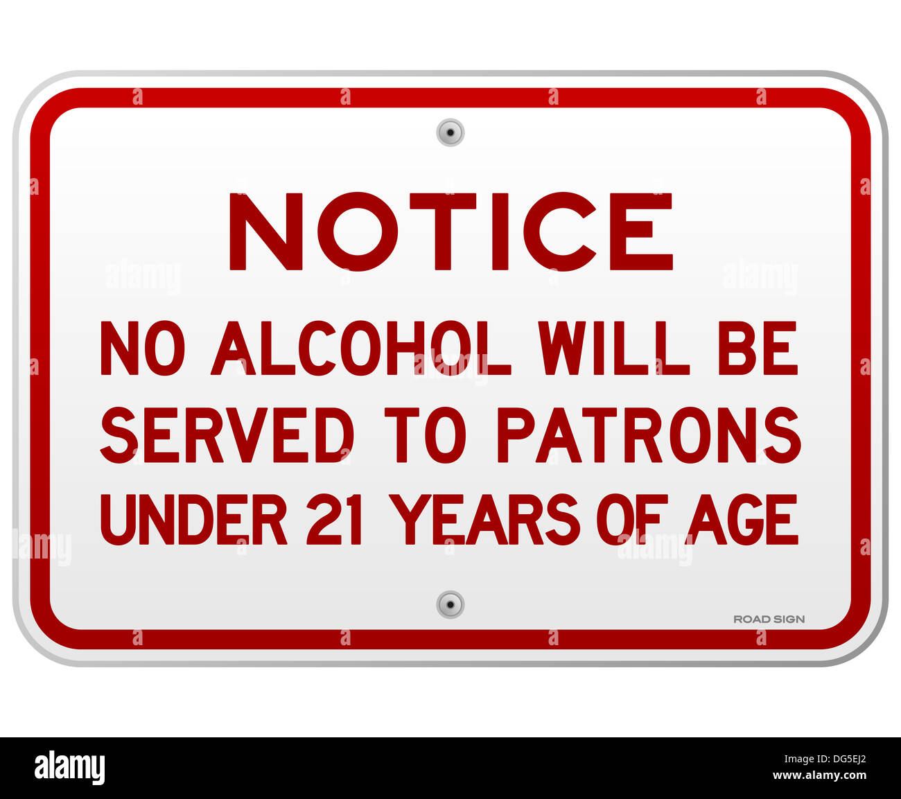Alcohol Notice 21 Years Stock Photo - Alamy