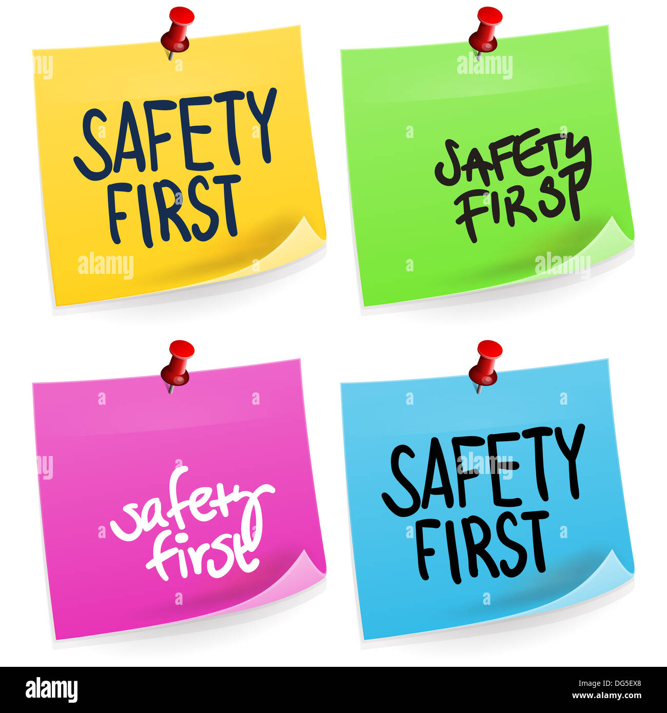 Safety First Sticky Note Stock Photo - Alamy