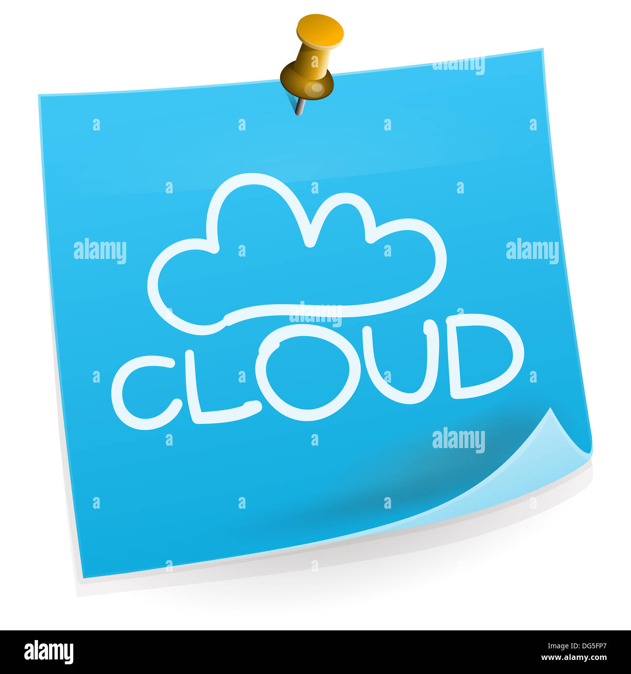 Cloud Technology Sticky Note Stock Photo - Alamy