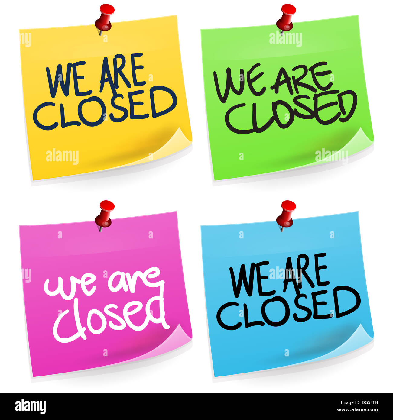 We are Closed Sticky Note Stock Photo - Alamy