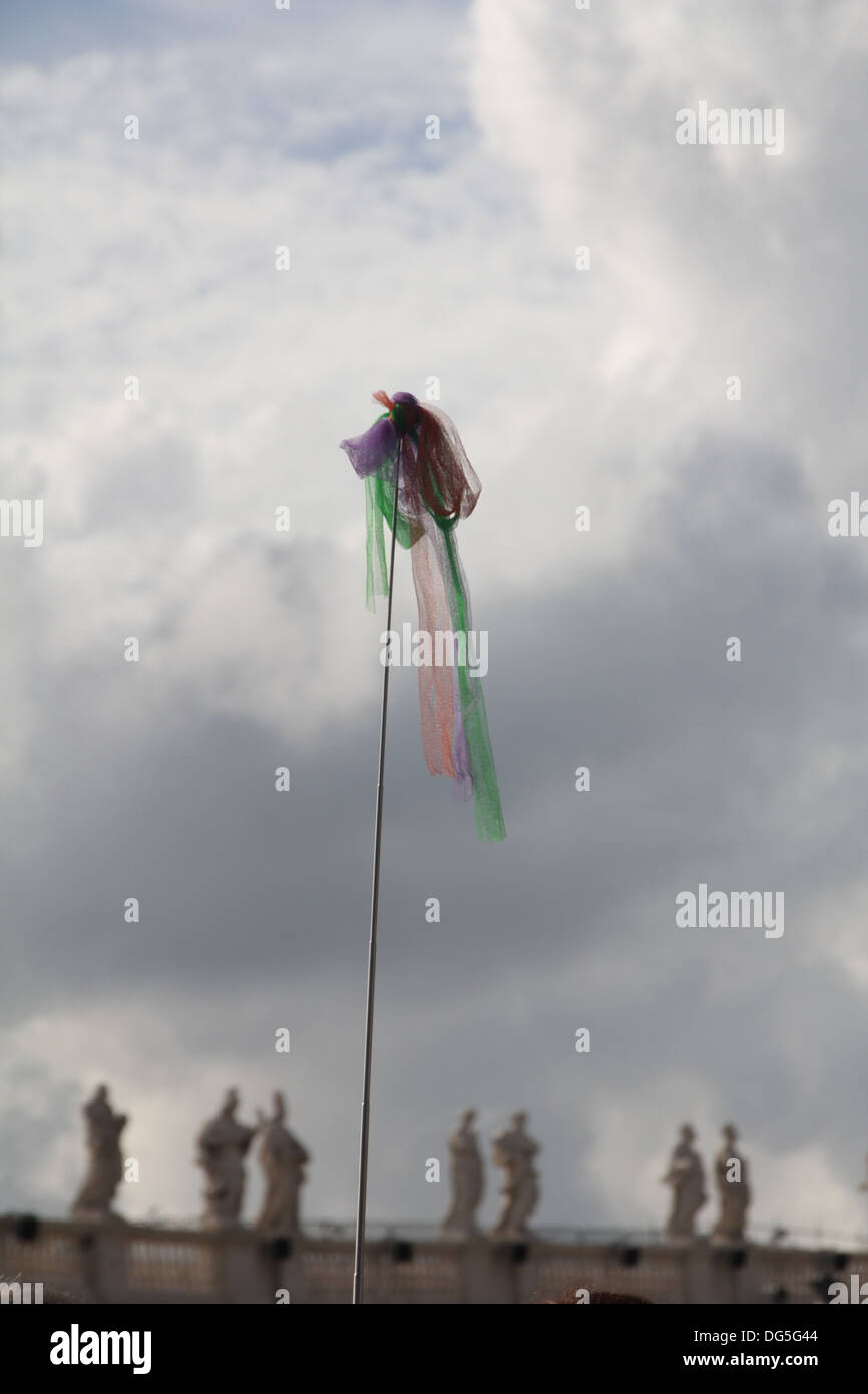 tour guide ribbon on stick in saint peter's square in rome italy Stock ...