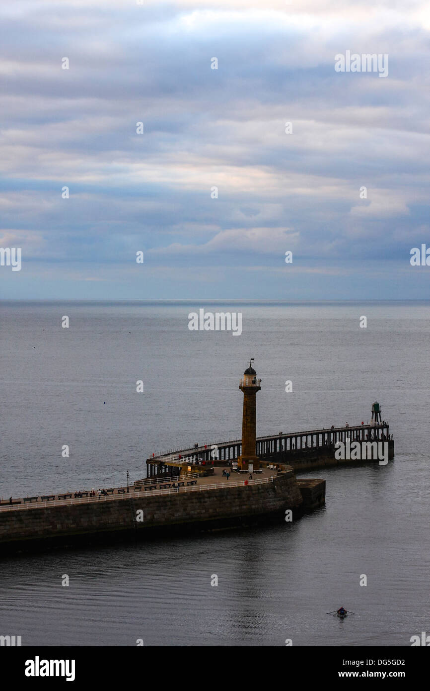 View at Whitby Harbour at sunset Stock Photo - Alamy