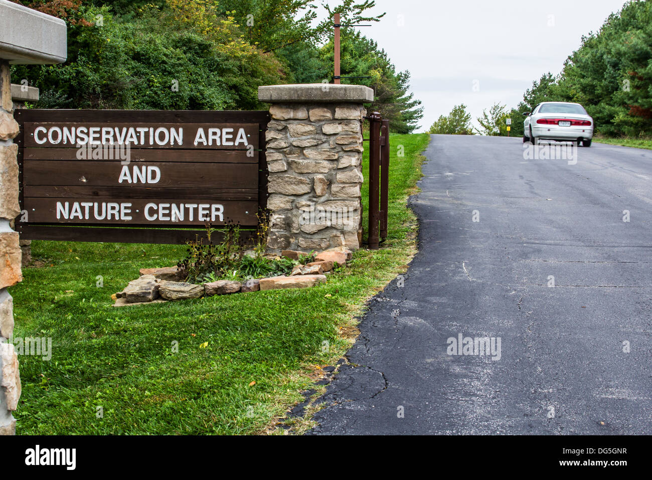 Entrance to Conservation area and Nature Center Stock Photo - Alamy