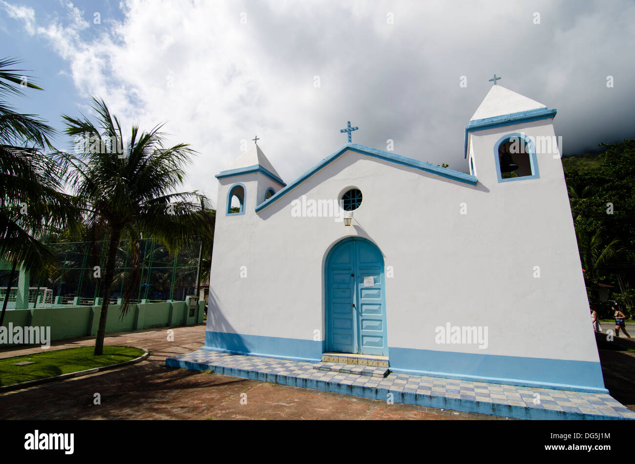 catholic church chapel at Praia do Curral (curral beach) in Ilhabela ...