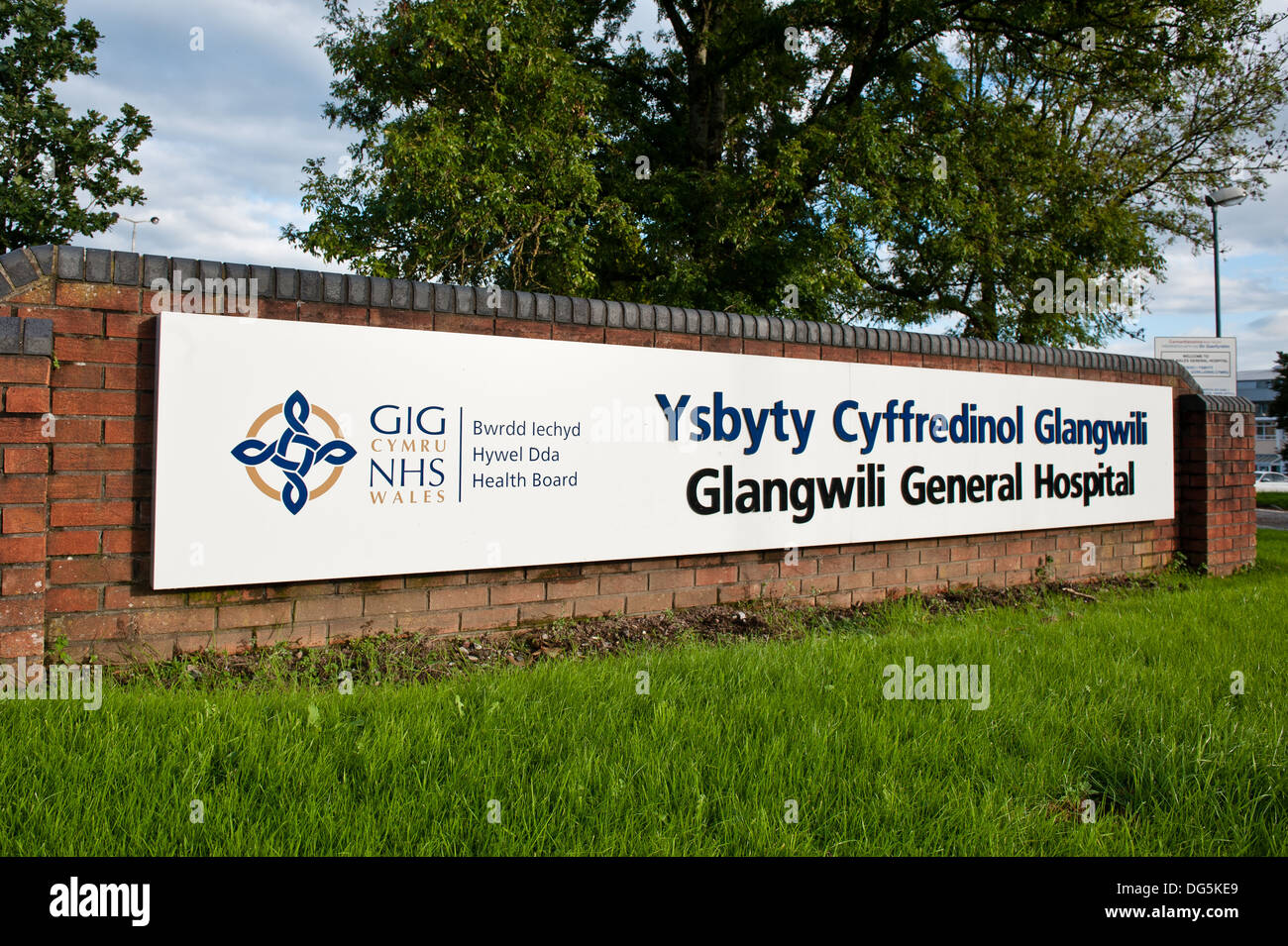 Sign outside West Wales general hospital, Carmarthen, Wales, UK Stock ...