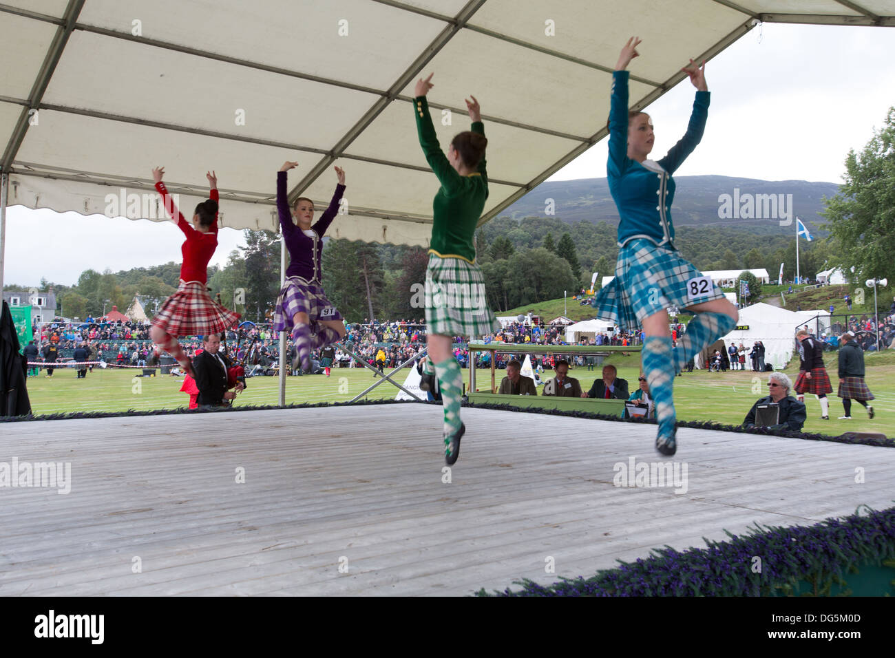 Village of Braemar, Scotland. Highland dance competition at the Royal ...