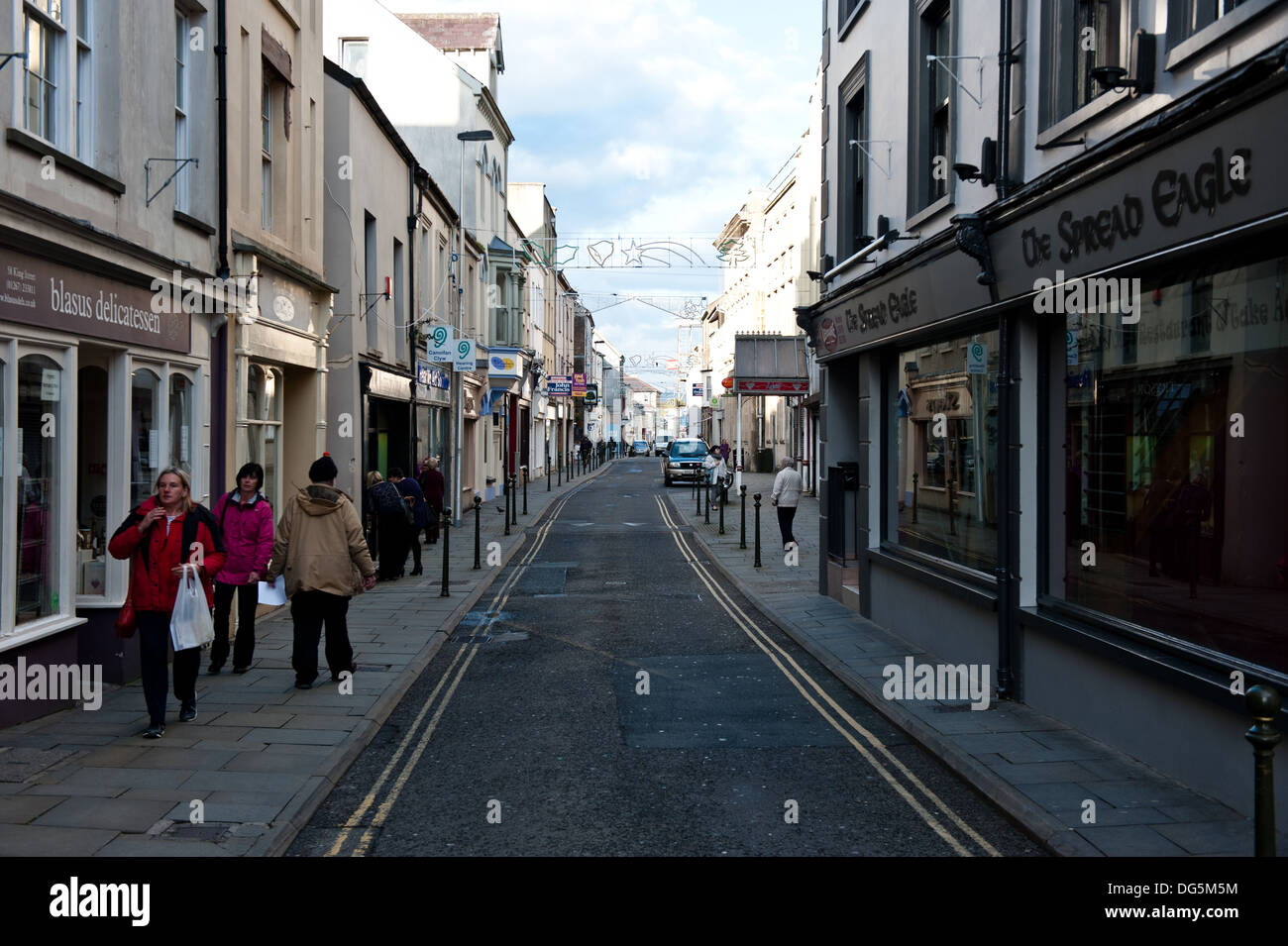 A view of King Street in the town of Carmarthen, Carmarthenshire,Wales ...