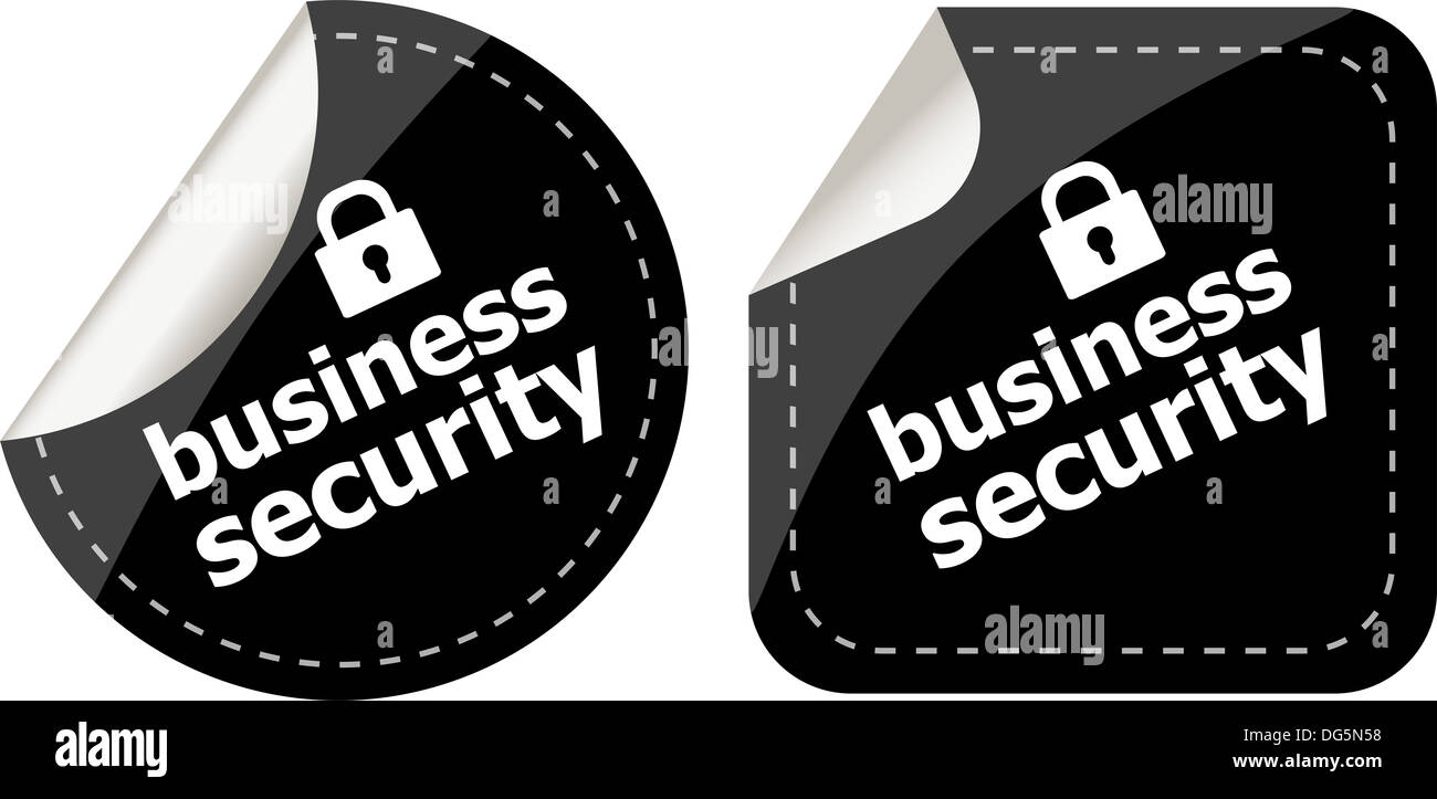 business security black stickers label tag set Stock Photo - Alamy