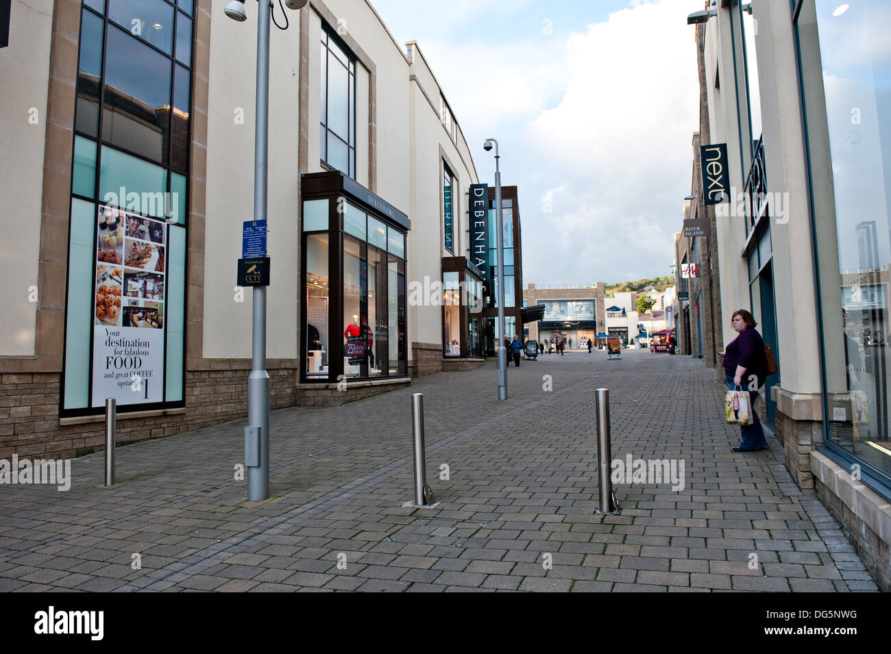 A view of St Catherines Walk the town of Carmarthen,Carmarthenshire ...