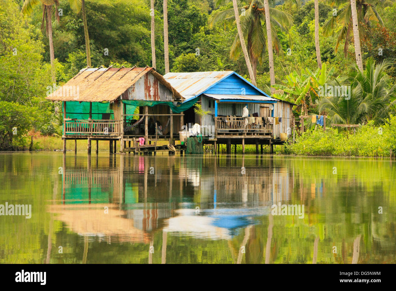 Stilt houses, Ream National Park, Cambodia, Southeast Asia Stock Photo ... Stilt houses, Ream National Park, Cambodia, Southeast Asia Stock Photo ...