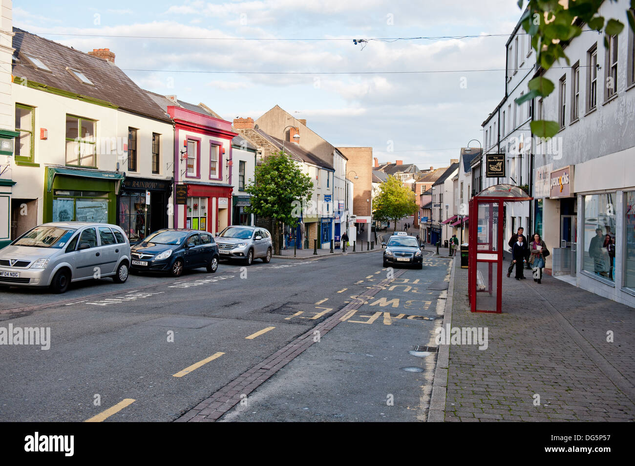 A view of Lammas street in the town of Carmarrthen,Carmarthenshire ...
