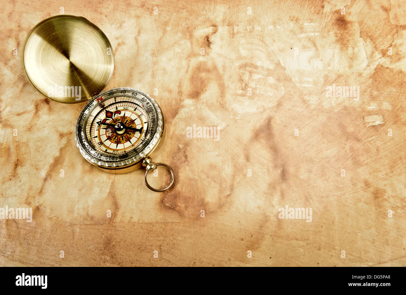 Old paper with compass grunge background Stock Photo - Alamy