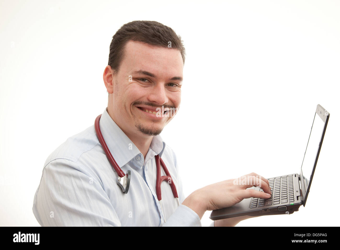 Portrait male doctor browsing internet hi-res stock photography and ...