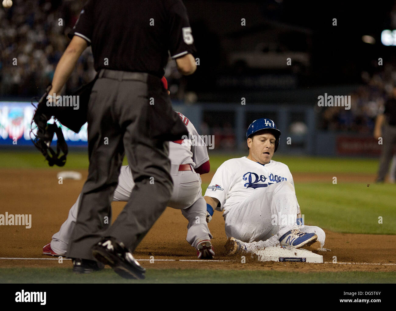 Los Angeles, CALIFORNIA, USA. 14th Oct, 2013. A.J. Ellis #17 of the Los ...