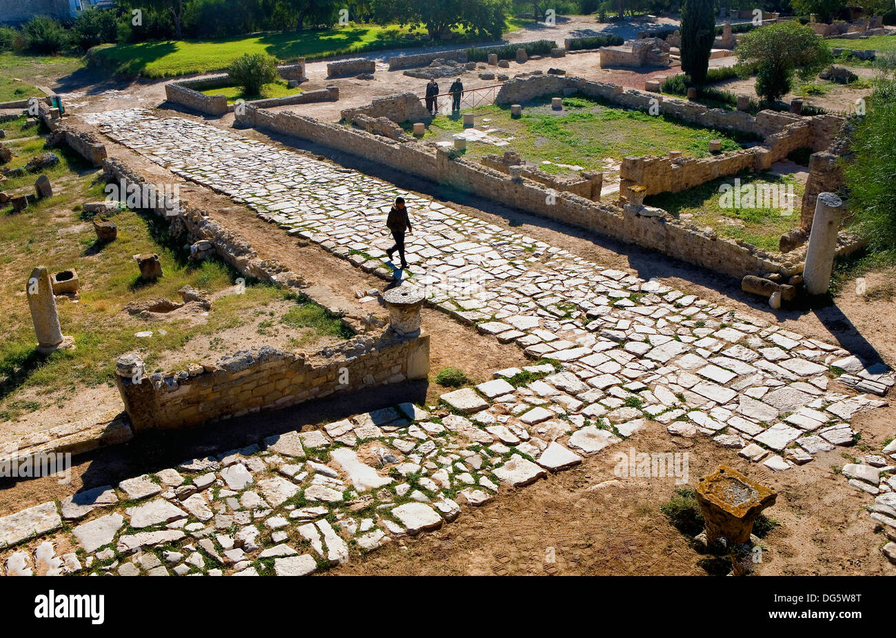 Tunez: Carthage.Roman Villa of the Aviary.Roman causeway Stock Photo ...