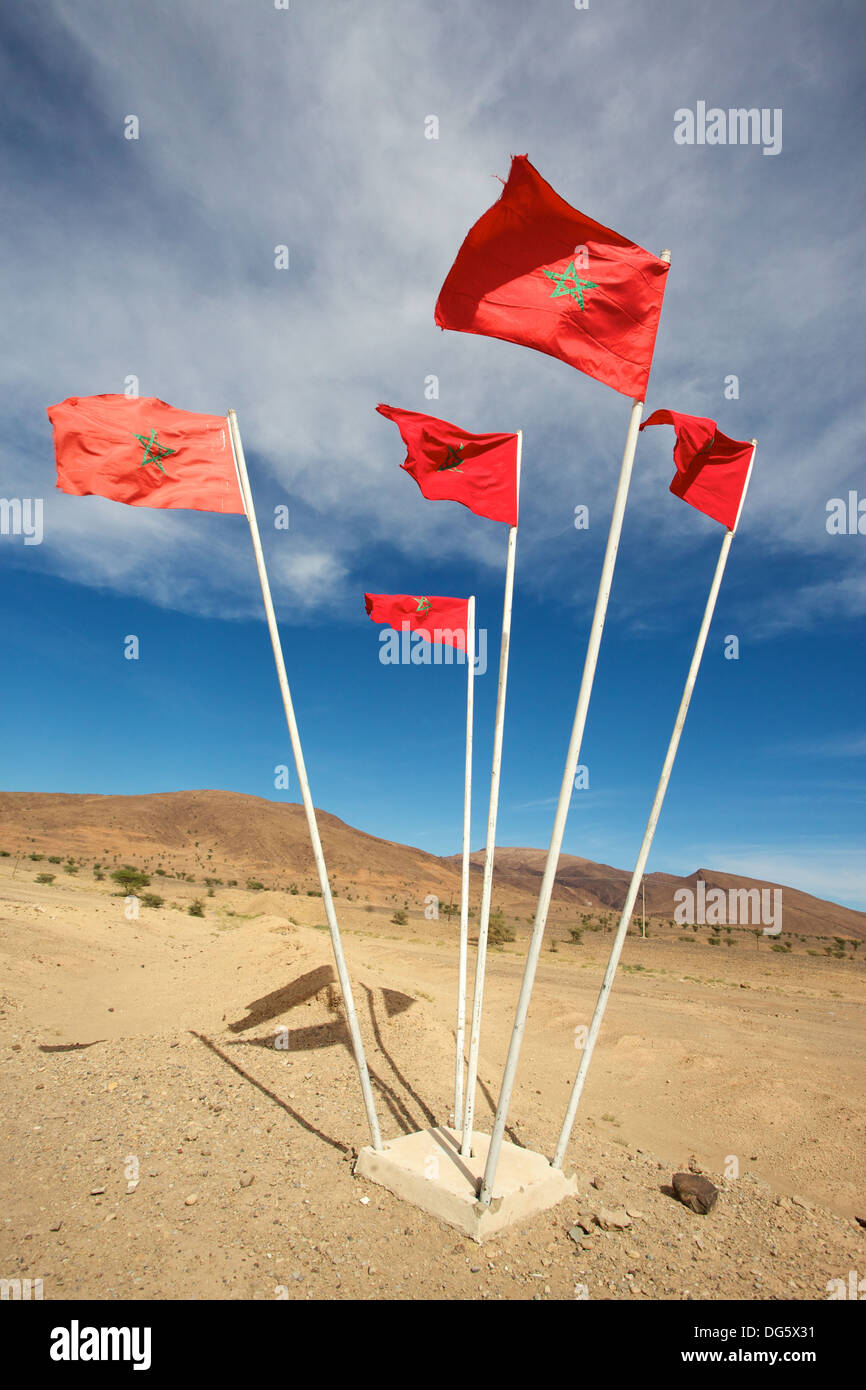 Moroccan flags in the south of Agadir Stock Photo - Alamy